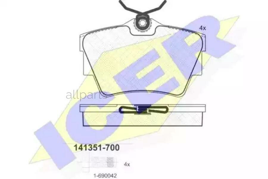 ICER 141351700 141351-700 колодки дисковые задние !\ Renault Trafic 80CDi/101CDi 01>/Opel Vivaro 1.9-2.5TDi 01>