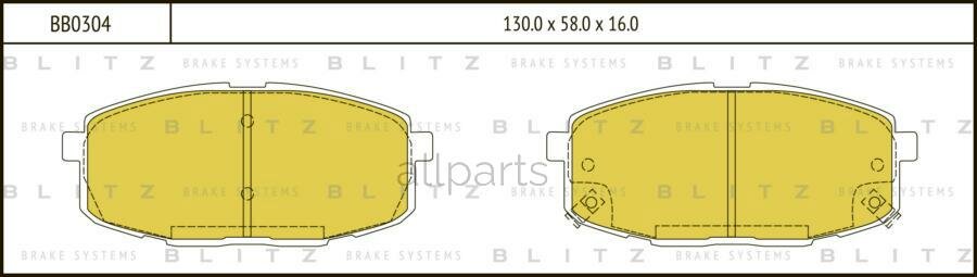 BLITZ BB0304 Колодки тормозные дисковые KIA Ceeinchd 07->/HYUNDAI I30 08->