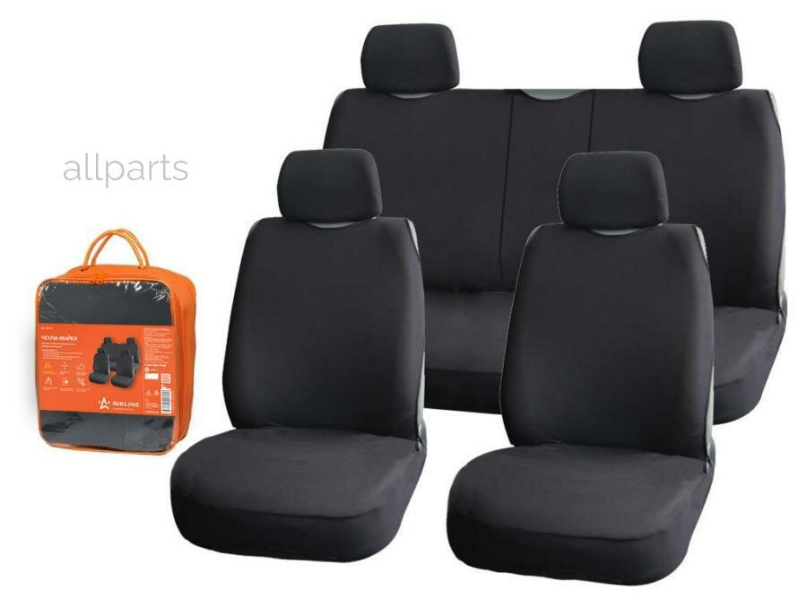 AIRLINE ASCKB04 Чехлы-майки Блааст комплект передние/задние, цвет черный, материал велюр