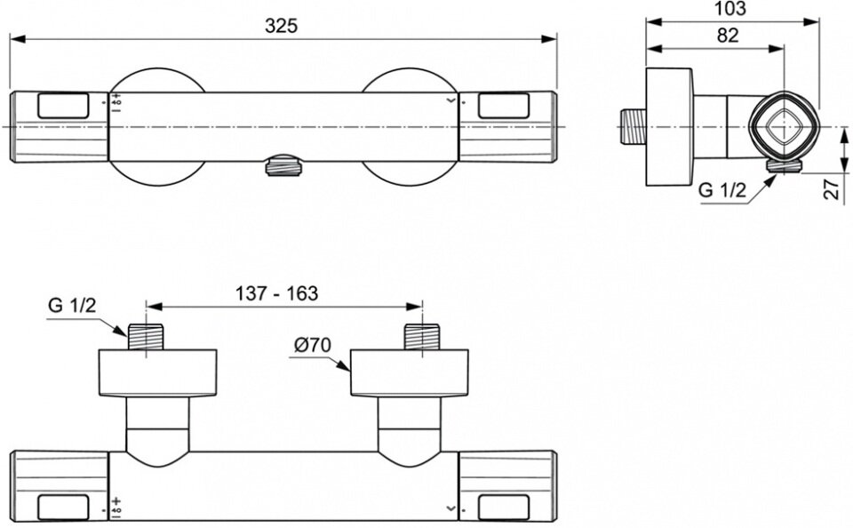 Термостат Ideal Standard Ceratherm T100 A7229AA для душа