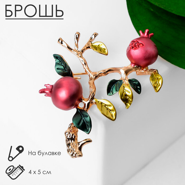 Брошь, стразы, эмаль