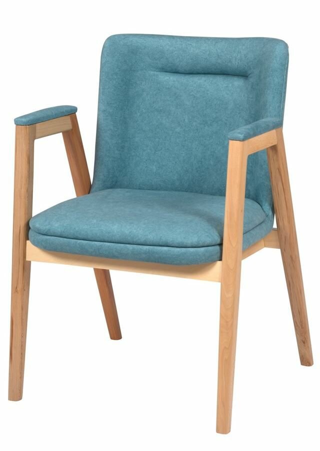 Кресло Монд Red Black светлое дерево, зеленый, дерево, ткань, мягкое сиденье, с подлокотниками