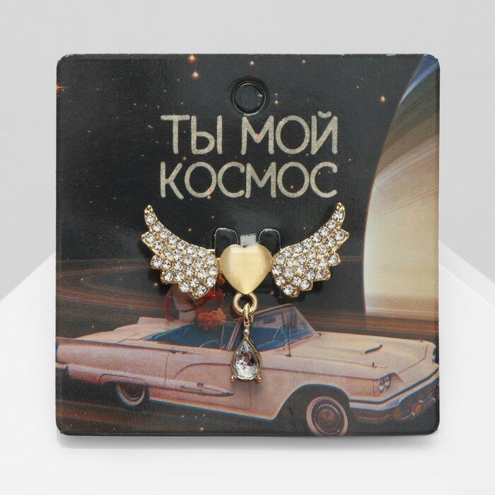 Брошь, стразы, искусственный камень