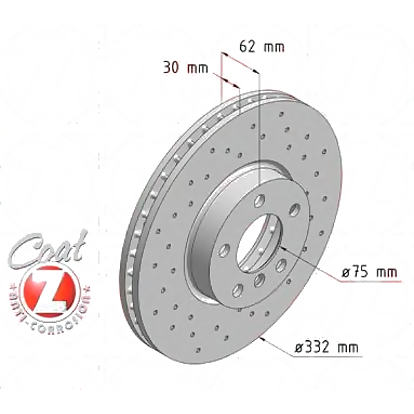ZIMMERMANN 150.3447.52 (34116771985 / 34116793245 / 34116868939) диск торм BMW (БМВ) e70 / e71 / e72 07- пер вент