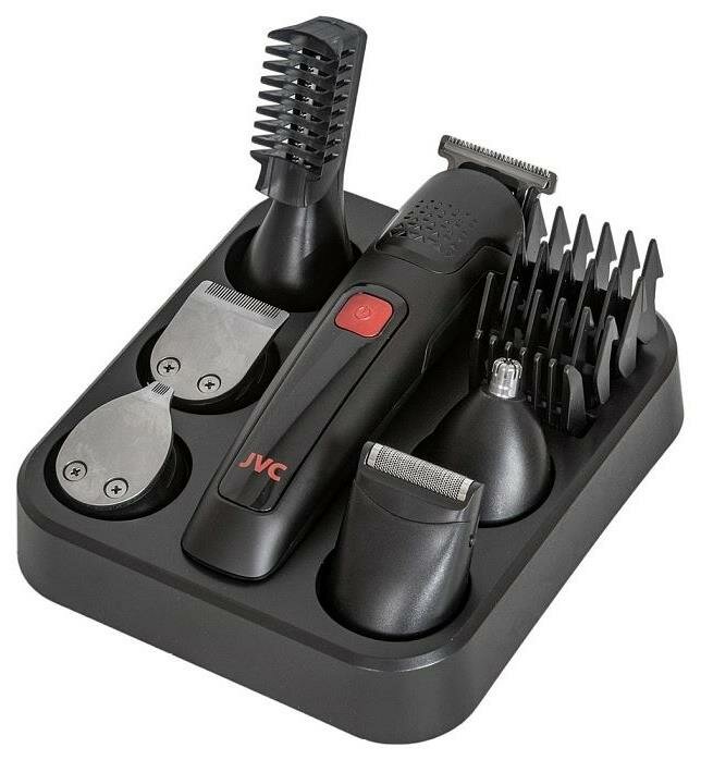 Профессиональная машинка для стрижки волос JVC с ЖК-дисплеем и 11 насадками, беспроводная