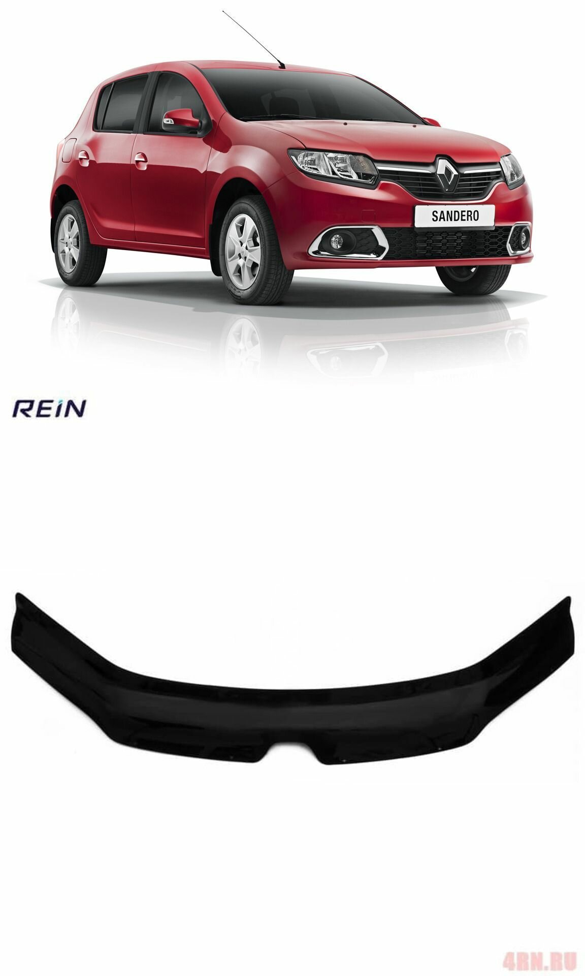 Дефлектор капота RENAULT Sandero 2014- (Евро)