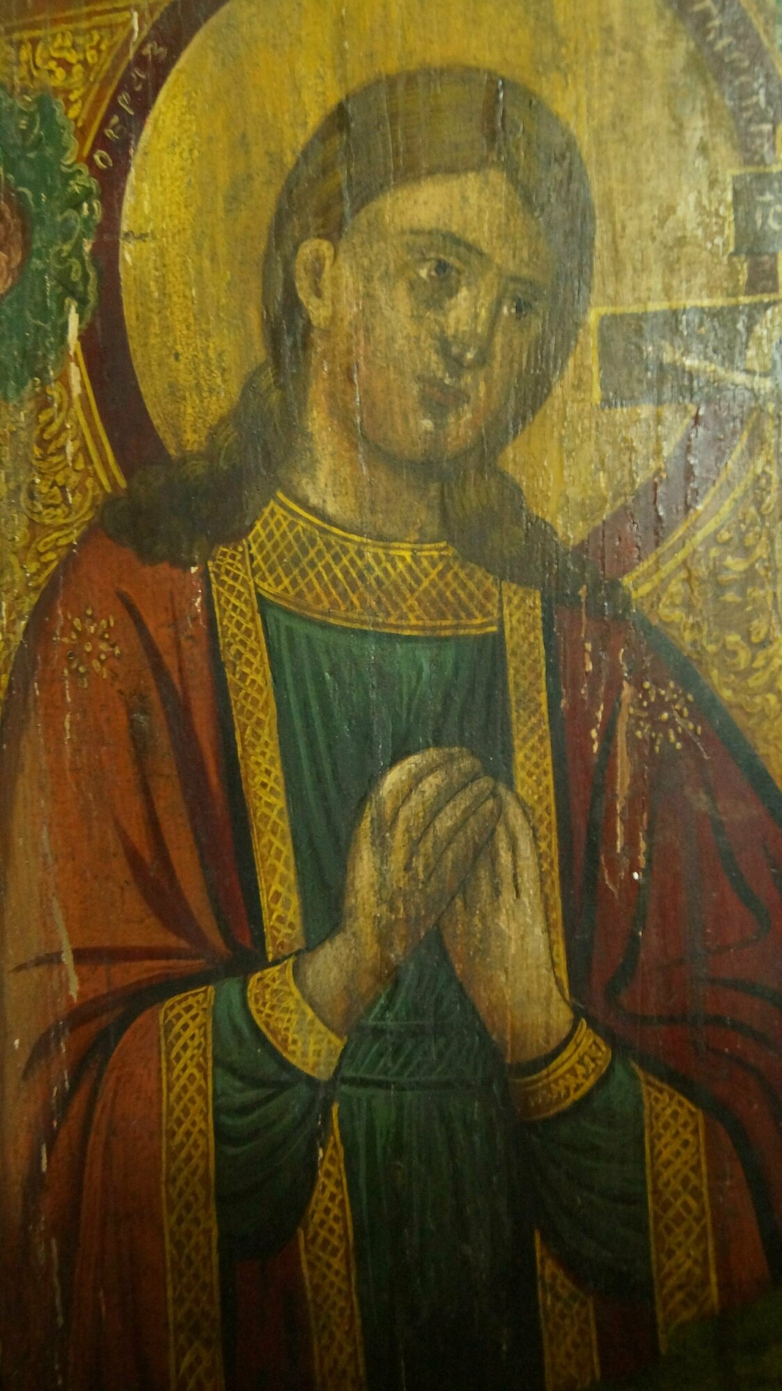 Антикварная большая храмовая старинная икона "Ахтырской Божией Матери", масло на изогнутой доске, темпера. Российская империя, 19 век.