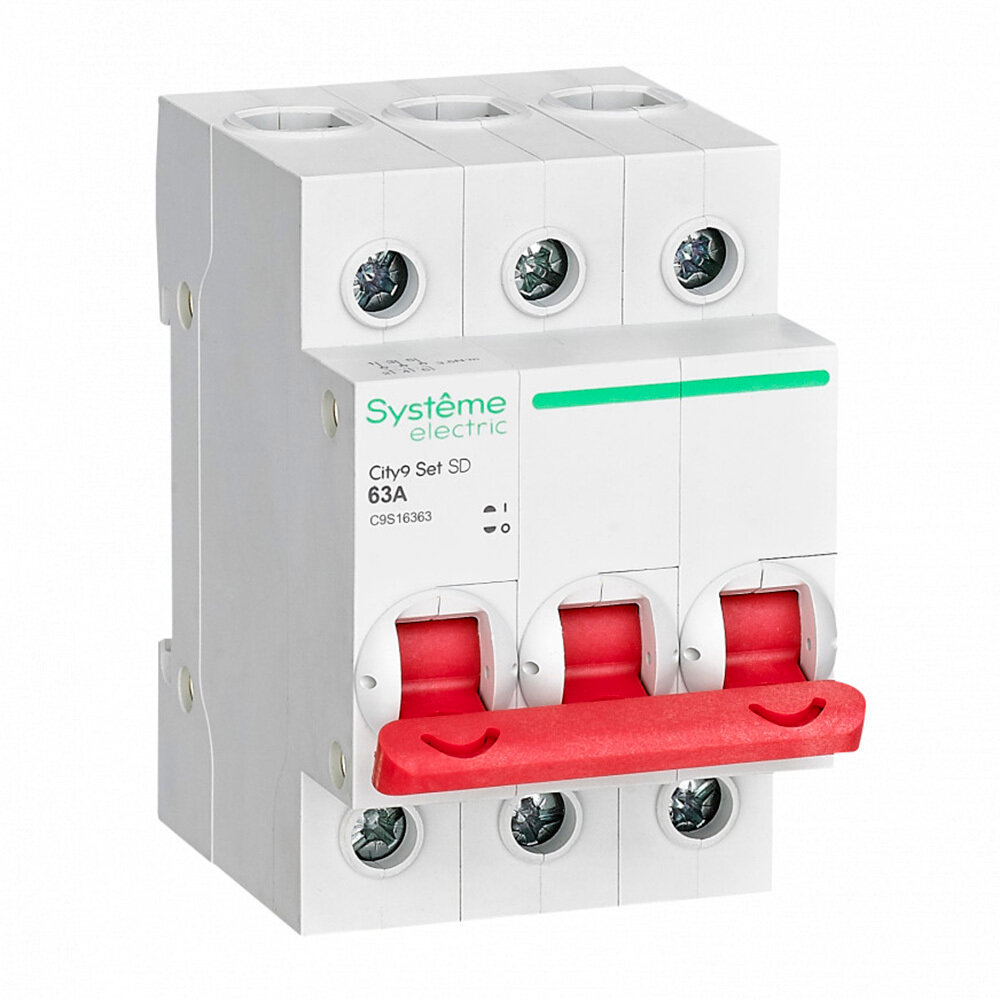 Выключатель нагрузки Systeme Electric City9 Set (C9S16363) 3P 63А тип АС 4,5 кА 230 В на DIN-рейку