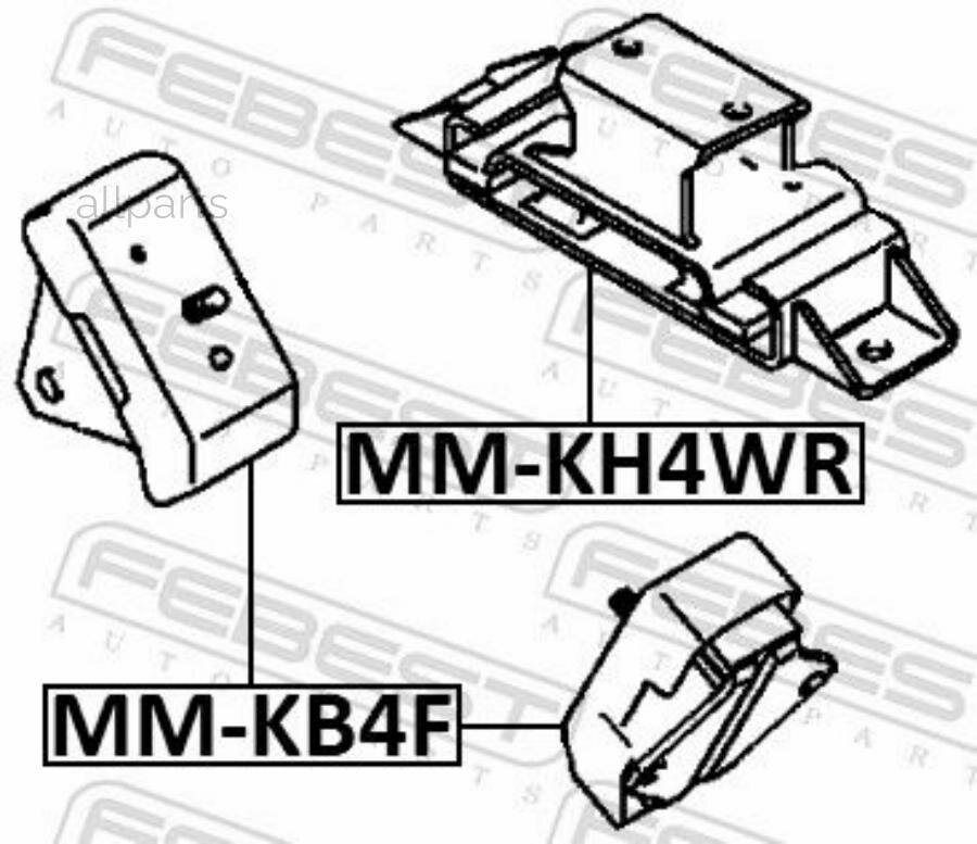 FEBEST MM-KH4WR Подушка коробки скоростей MITSUBISHI L200 2006-> FEBEST MM-KH4WR