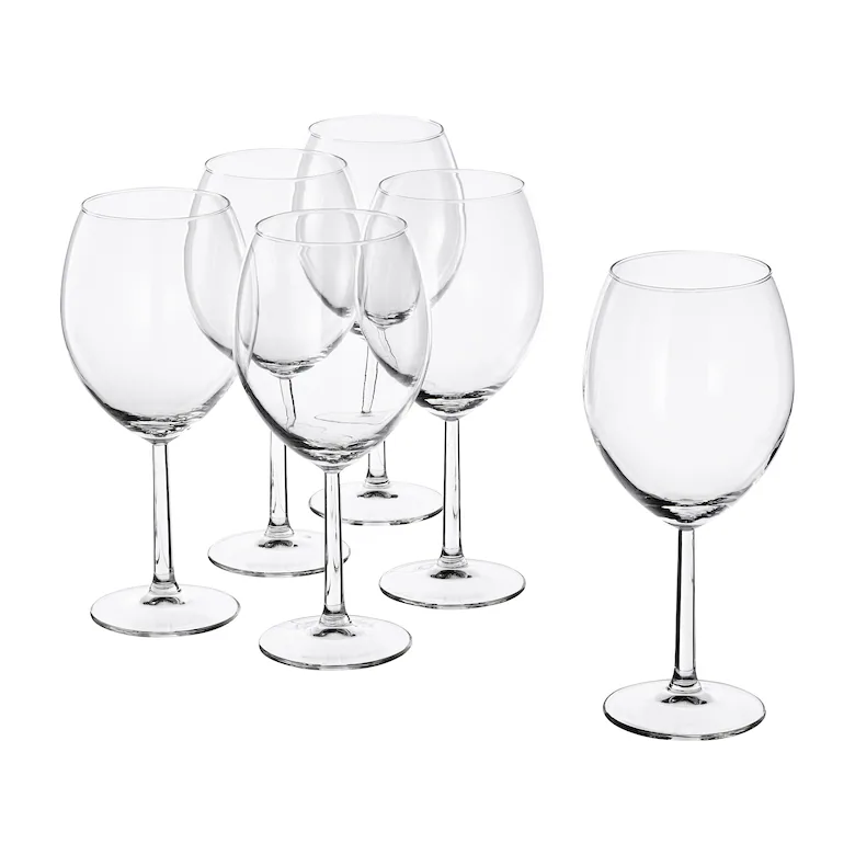Набор бокалов икеа SVALKA, для вина, бесцветные, 600мл, на ножке, 6шт