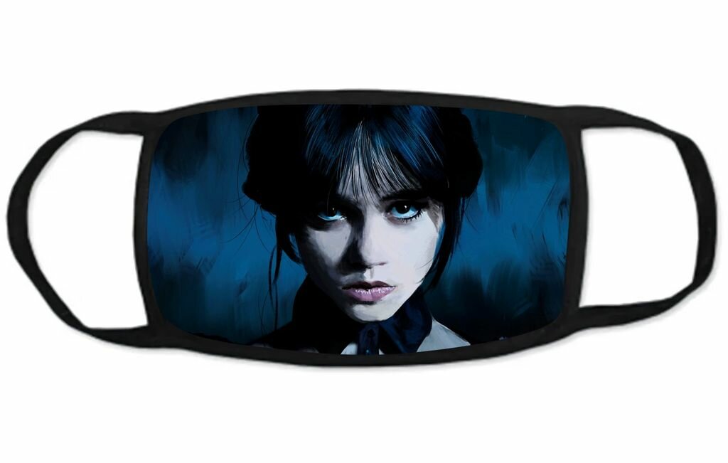 Маска на лицо Уэнсдей, Wednesday №2, Детская 18 на 10 см