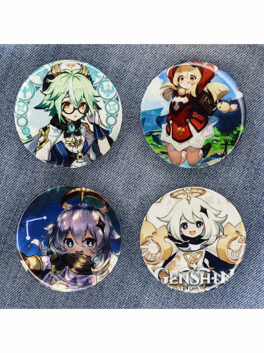 Набор значков аниме серии Genshin Impact