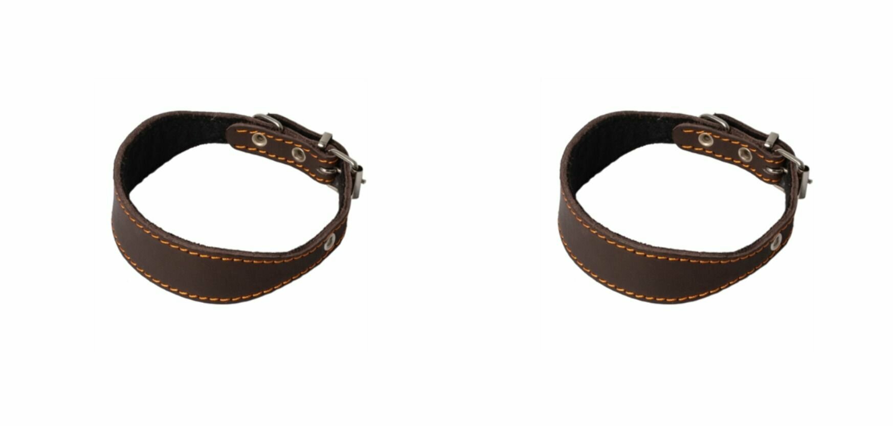 Каскад Ошейник для левретки и таксы кожаный на синтепоне,25-32см,2 шт