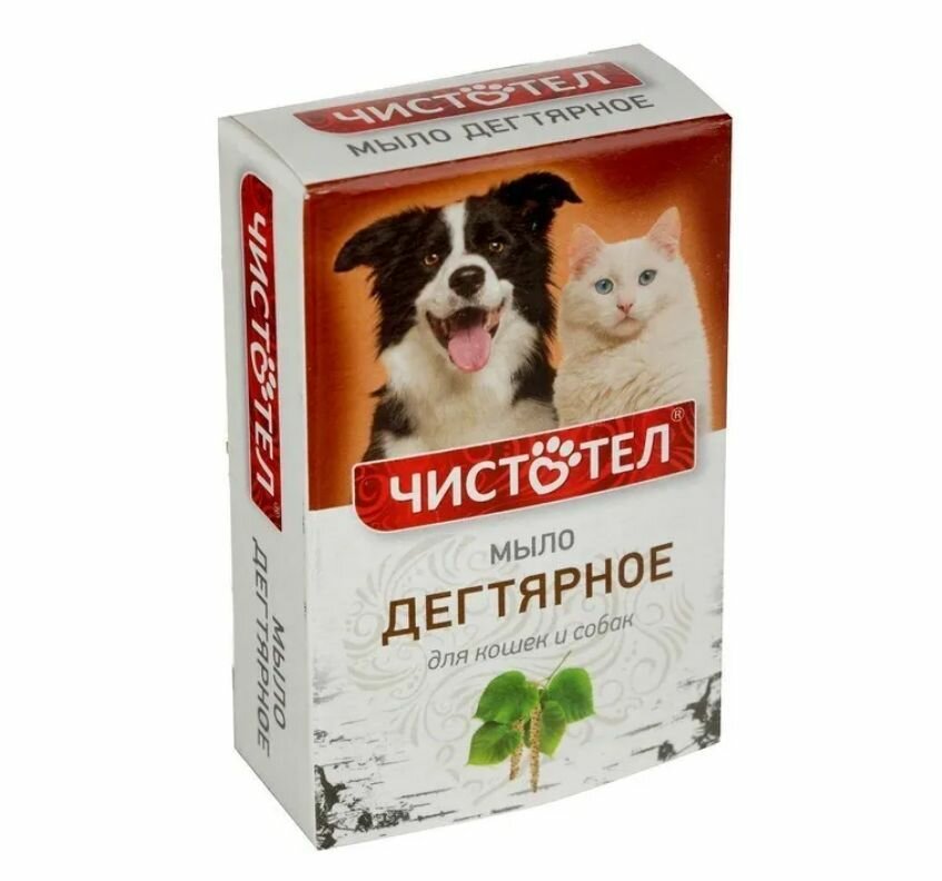 Чисто Тел Мыло от блох и клещей Дегтярное, 80 г/