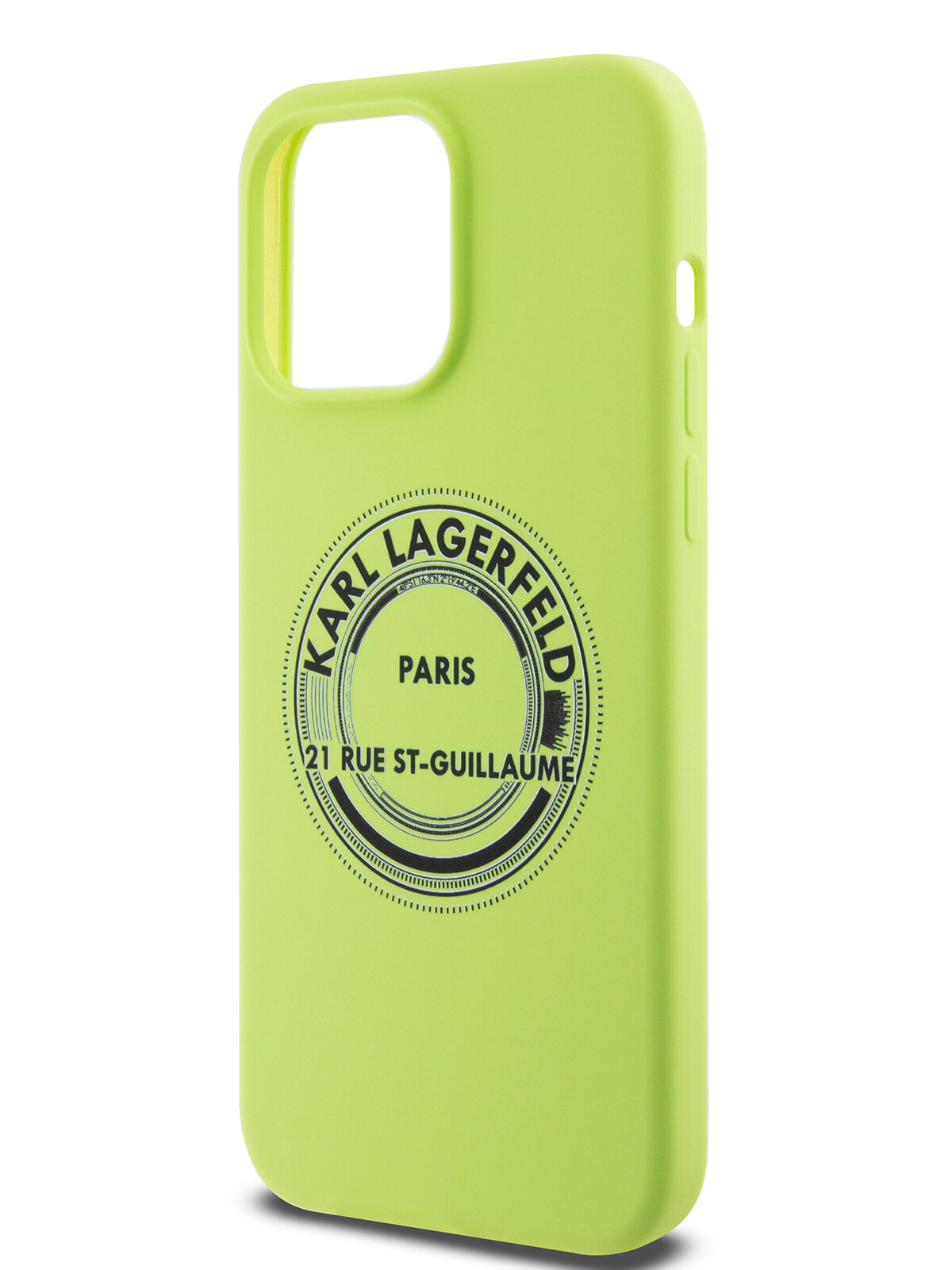 Lagerfeld для iPhone 15 Pro Max чехол Liquid silicone RSG Round logo Hard Green