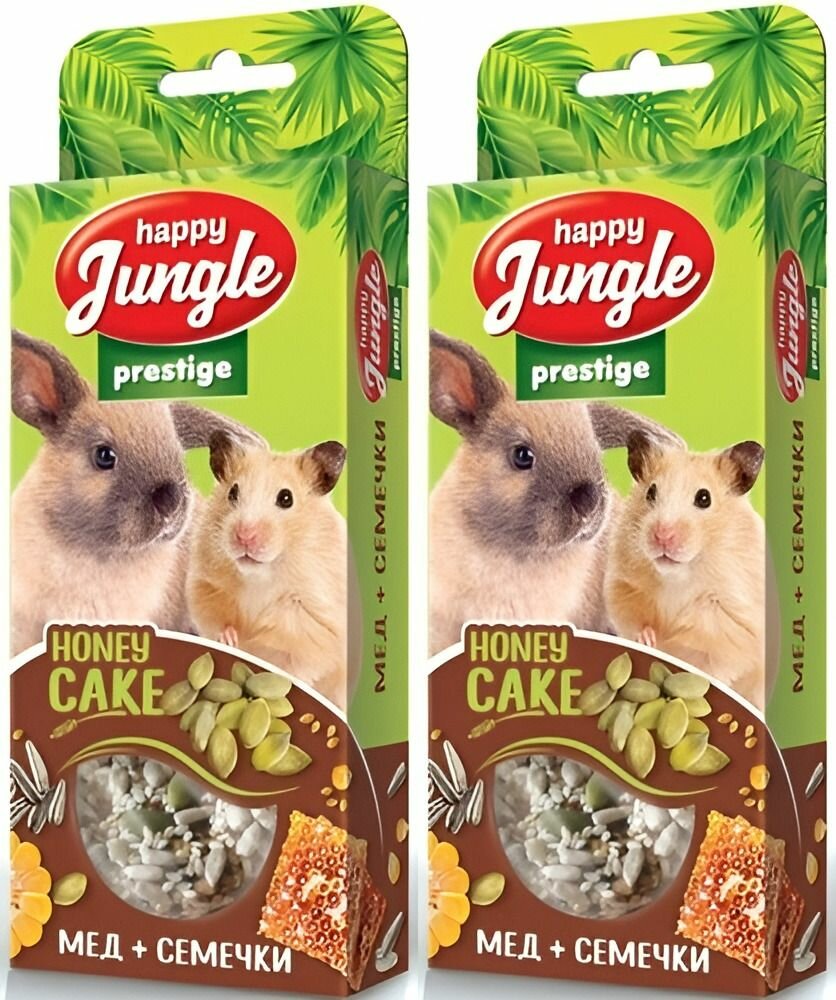 Happy Jungle Лакомство для грызунов Prestige Корзинки мед+семечки, 3 шт в уп, 2 уп
