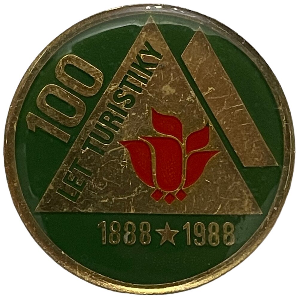 Знак "100 лет туризма" Чехословакия 1988 г.