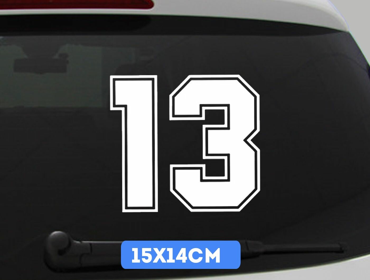 Наклейки на авто 13, наклейка виниловая для авто Цифра 13