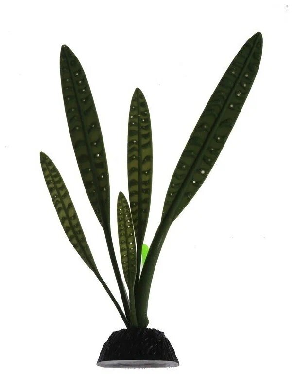 Растение Homefish силиконовое с флюорисцентным эффектом зеленое для аквариума (19 см)