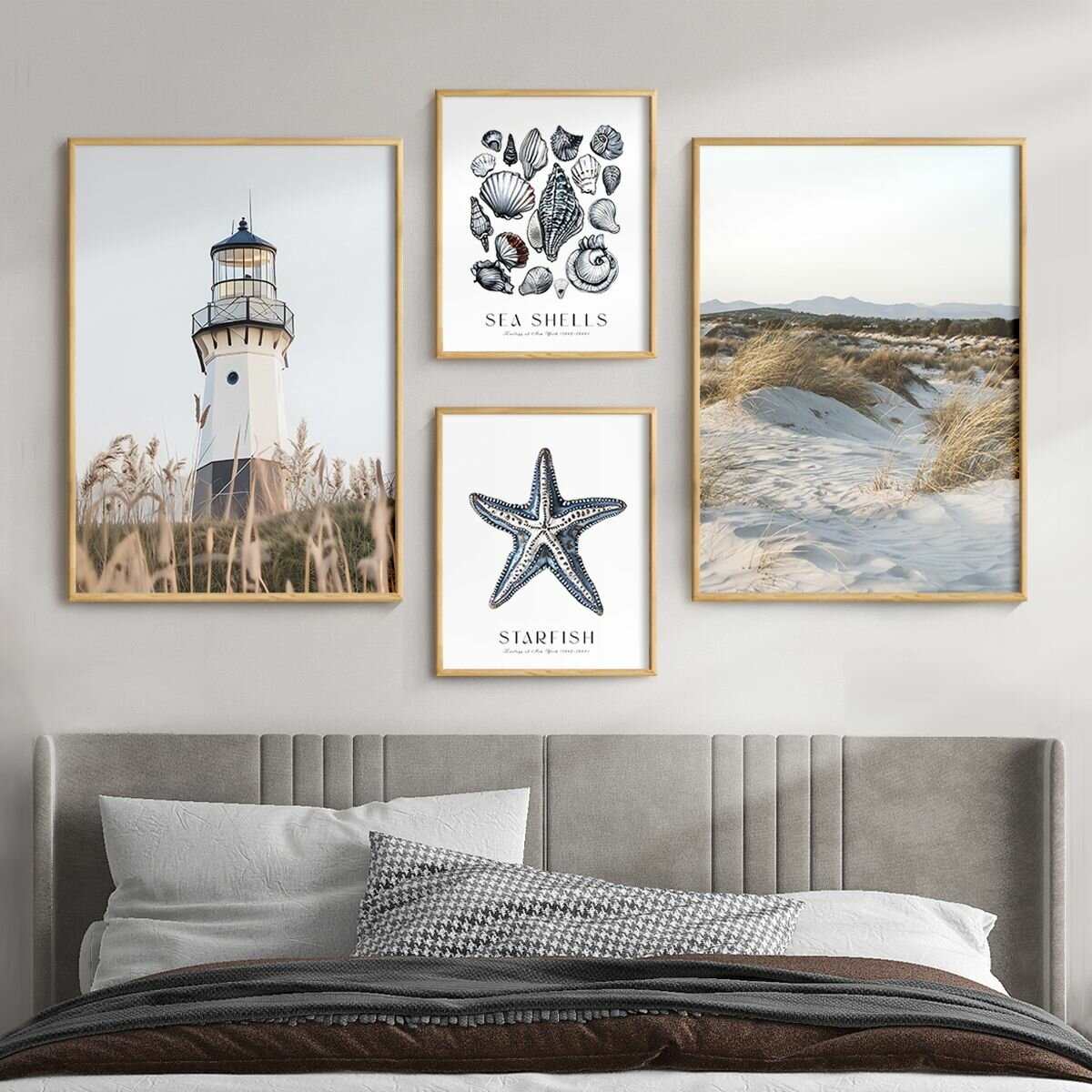 Набор постеров 4 шт "В морской тематике" плакат для интерьера, картина на стену