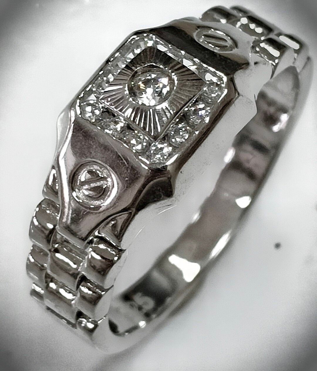 Печатка, серебро, 925 проба, родирование, фианит