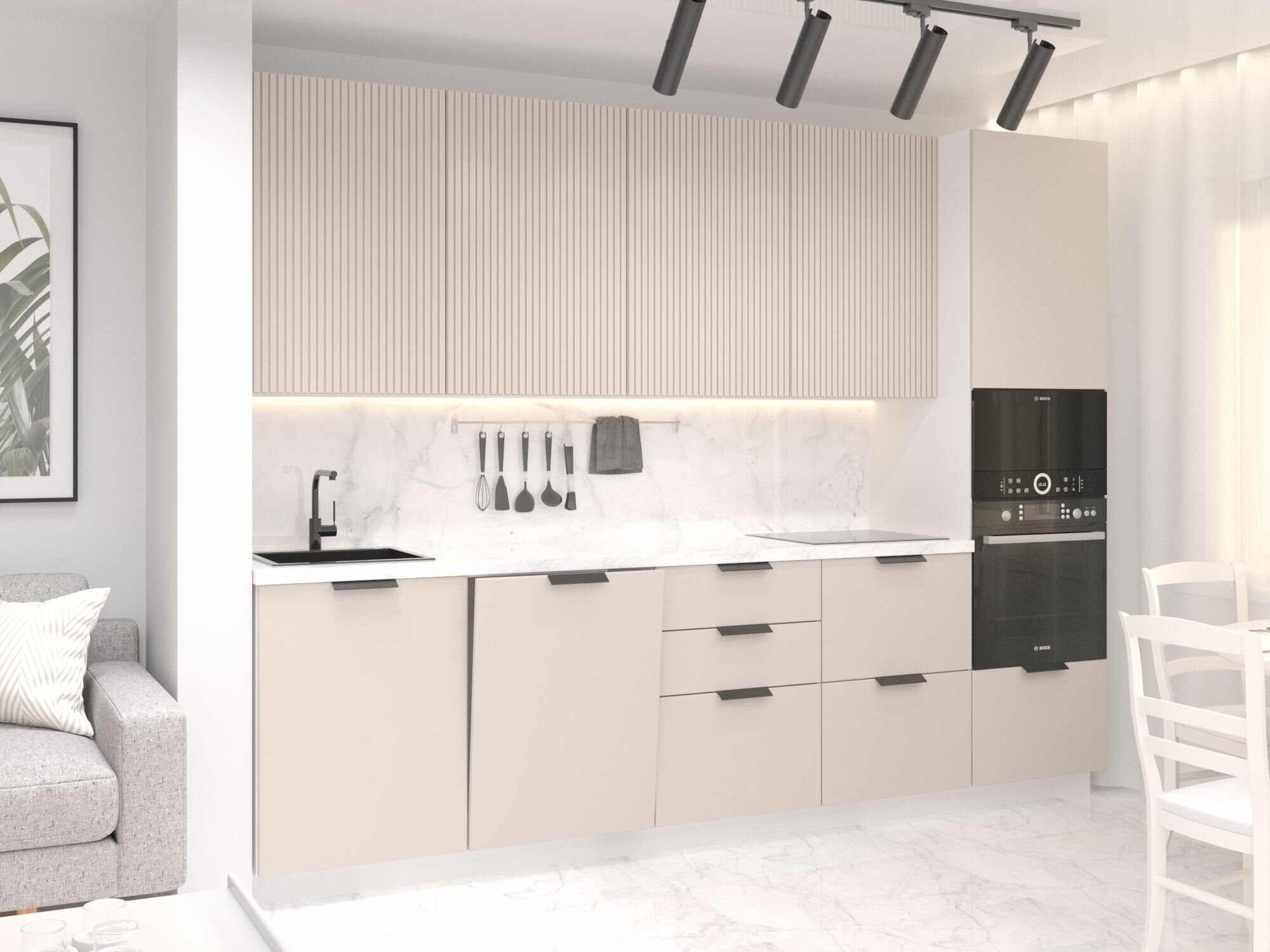 Кухонный гарнитур Евро Лайн Агат, 3000 мм