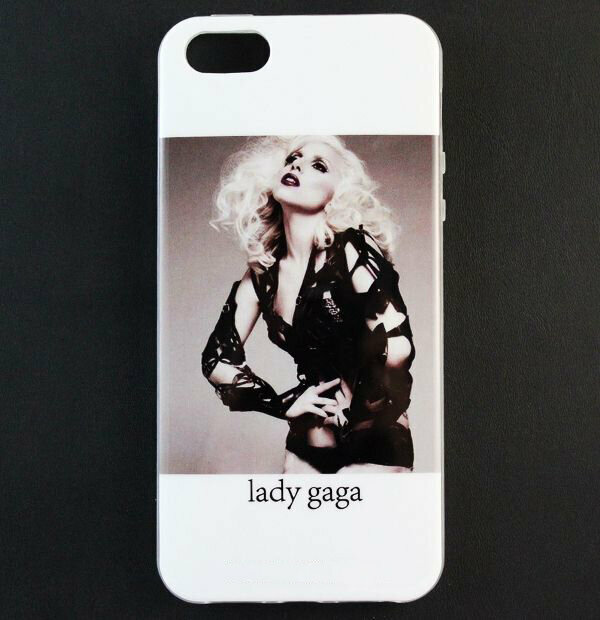 Чехол для iPhone "Lady Gaga", силикон, для моделей 5 и 5S, белый