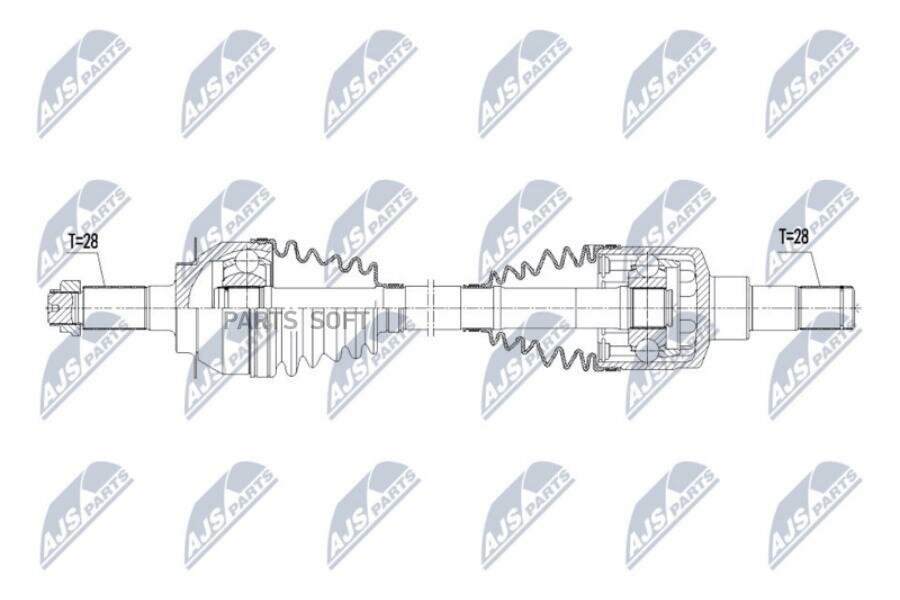 NTY NPW-SU-019 Полуось Suzuki SX4 2WD/4WD 1.9DDIS 06- Fiat Sedici 1.9D 2WD/4WD 06- левая ()