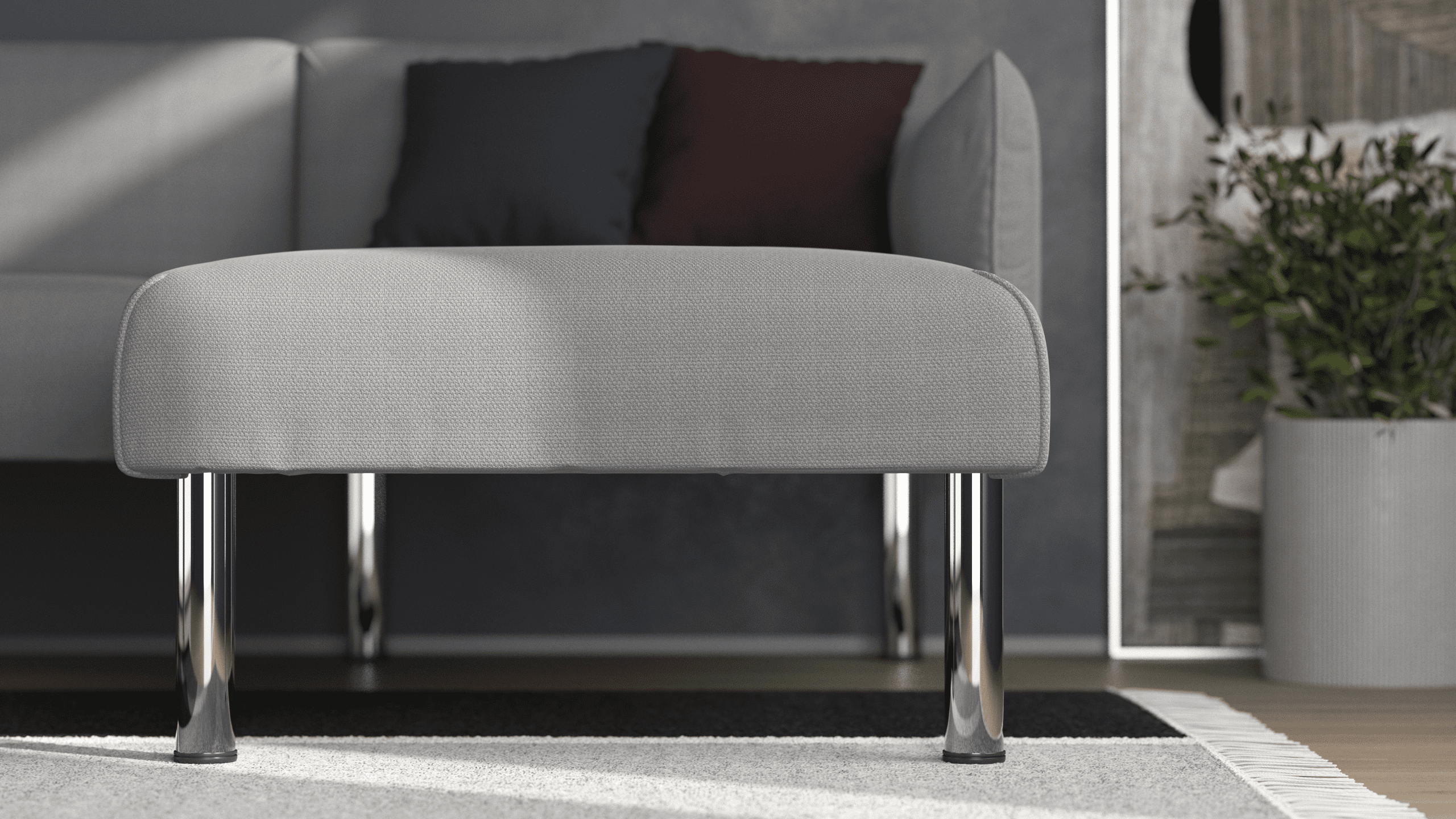 Опоры мебельные | ножки для мебели цокольные EDSON SL-001 150*50 CHROME, гальваника (комплект 4 штуки)