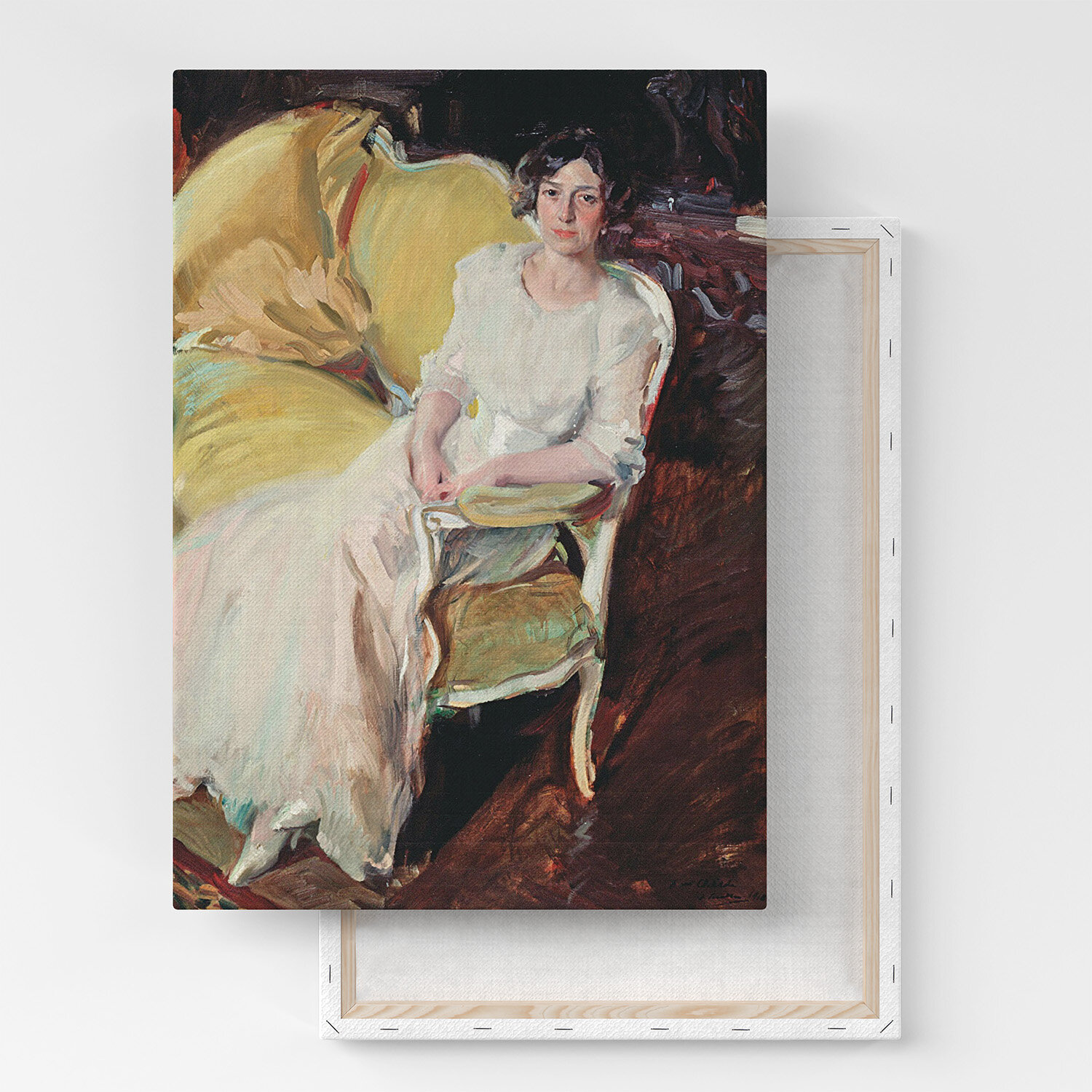 Картина на холсте, репродукция / Хоакин Соролья - Clotilde seated on the Sofa / Размер 30 x 40 см