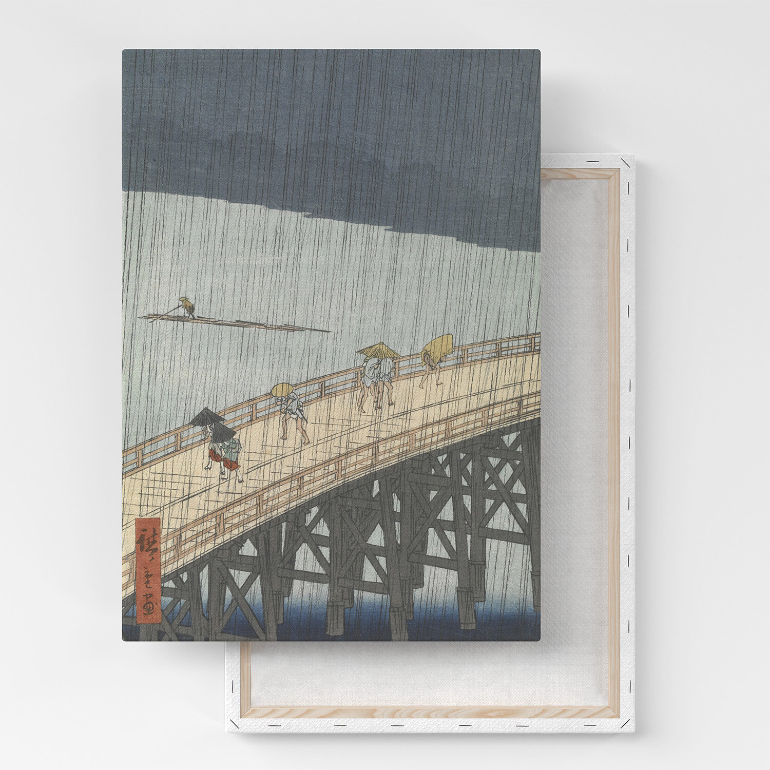 Картина на холсте, репродукция / Утагава Хиросигэ - Evening Shower / Размер 40 x 53 см