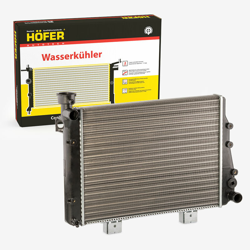 Радиатор охлаждения 2101-03, 2106 алюминиевый HF 708 410 HOFER