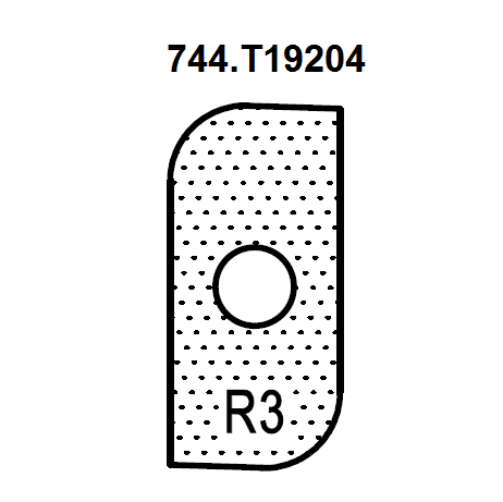 Нож внешний радиус R3 (T19204) для 1472516512 Rotis 744. T19204
