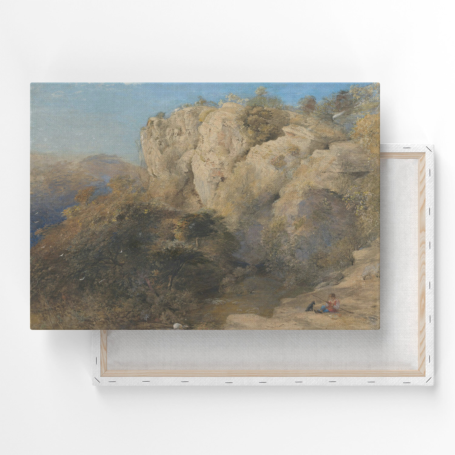 Картина на холсте, репродукция / Сэмюэл Палмер - Rocky Landscape in Wales / Размер 30 x 40 см