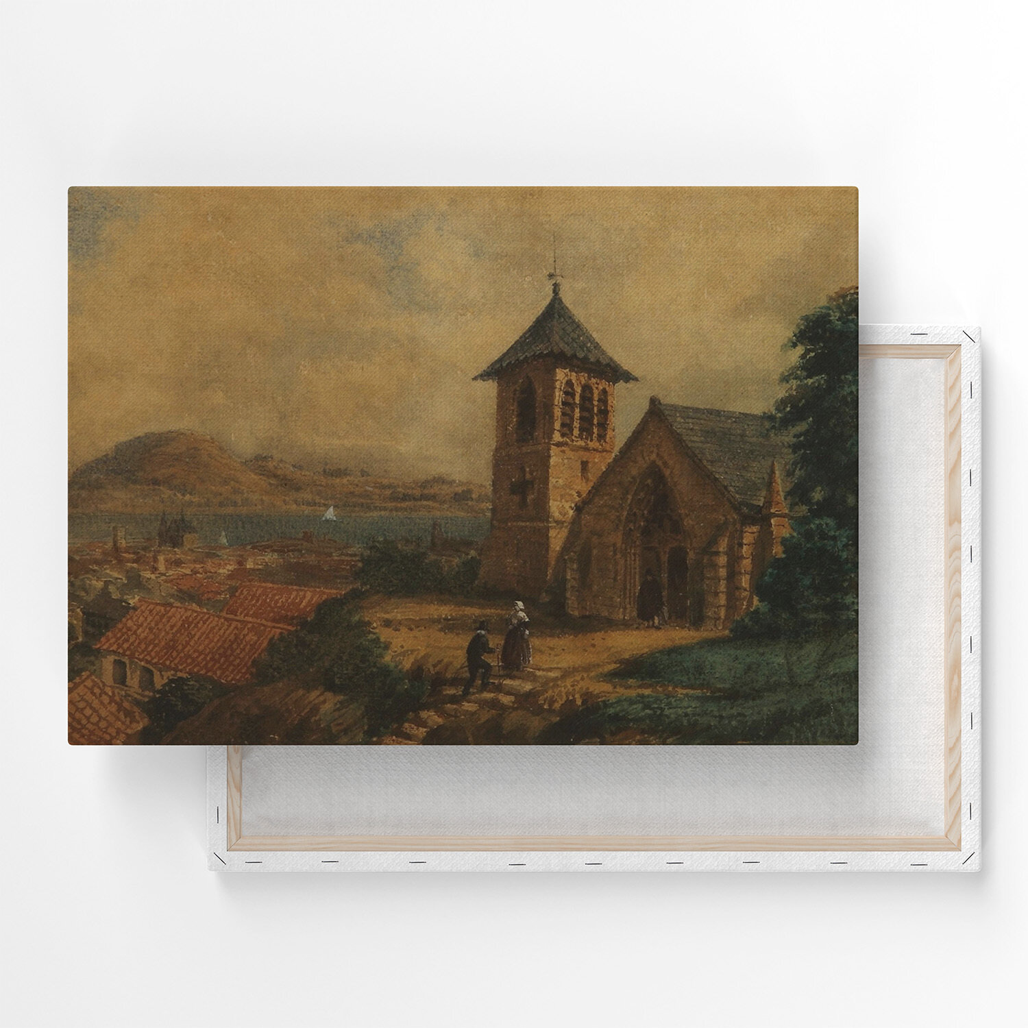 Картина на холсте, репродукция / Прилидиано Пуэйрредон - Paisaje, Aldea europea / Размер 30 x 40 см