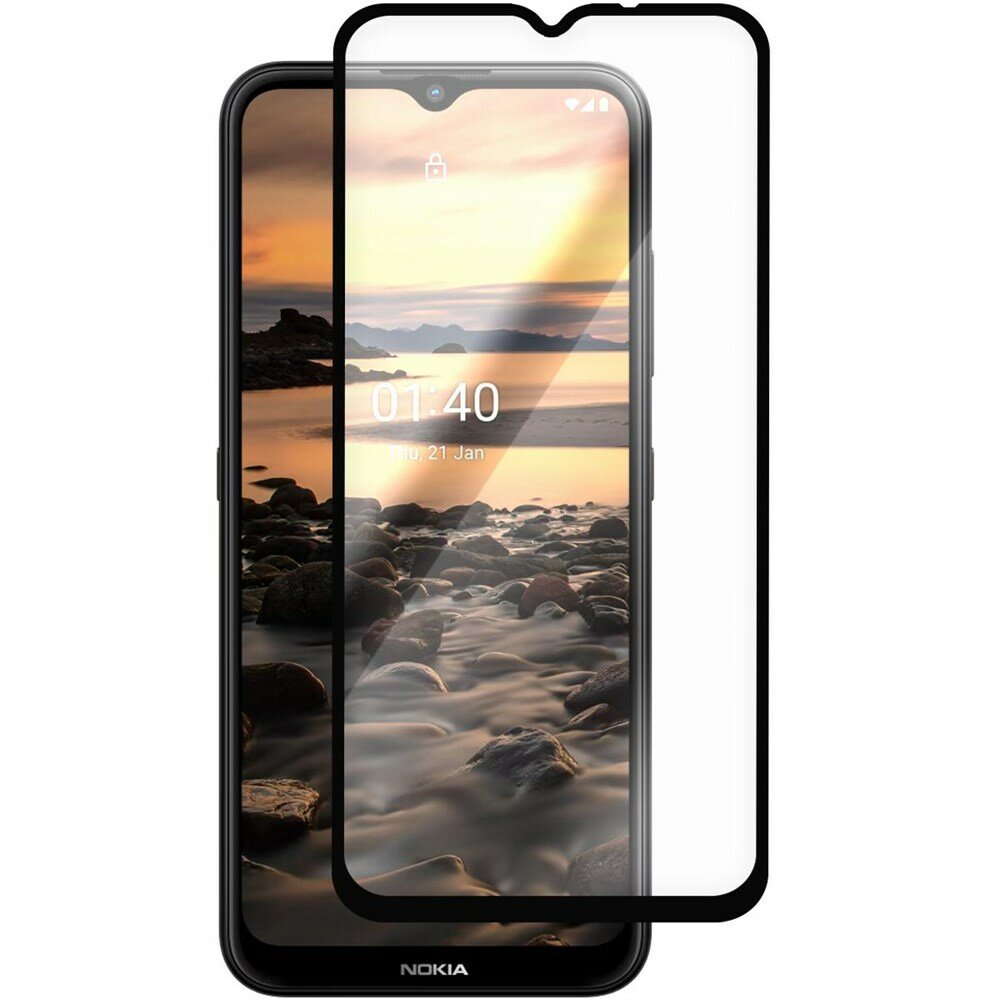 Стекло защитное Full Glue Premium Krutoff для Nokia 1.4 черное