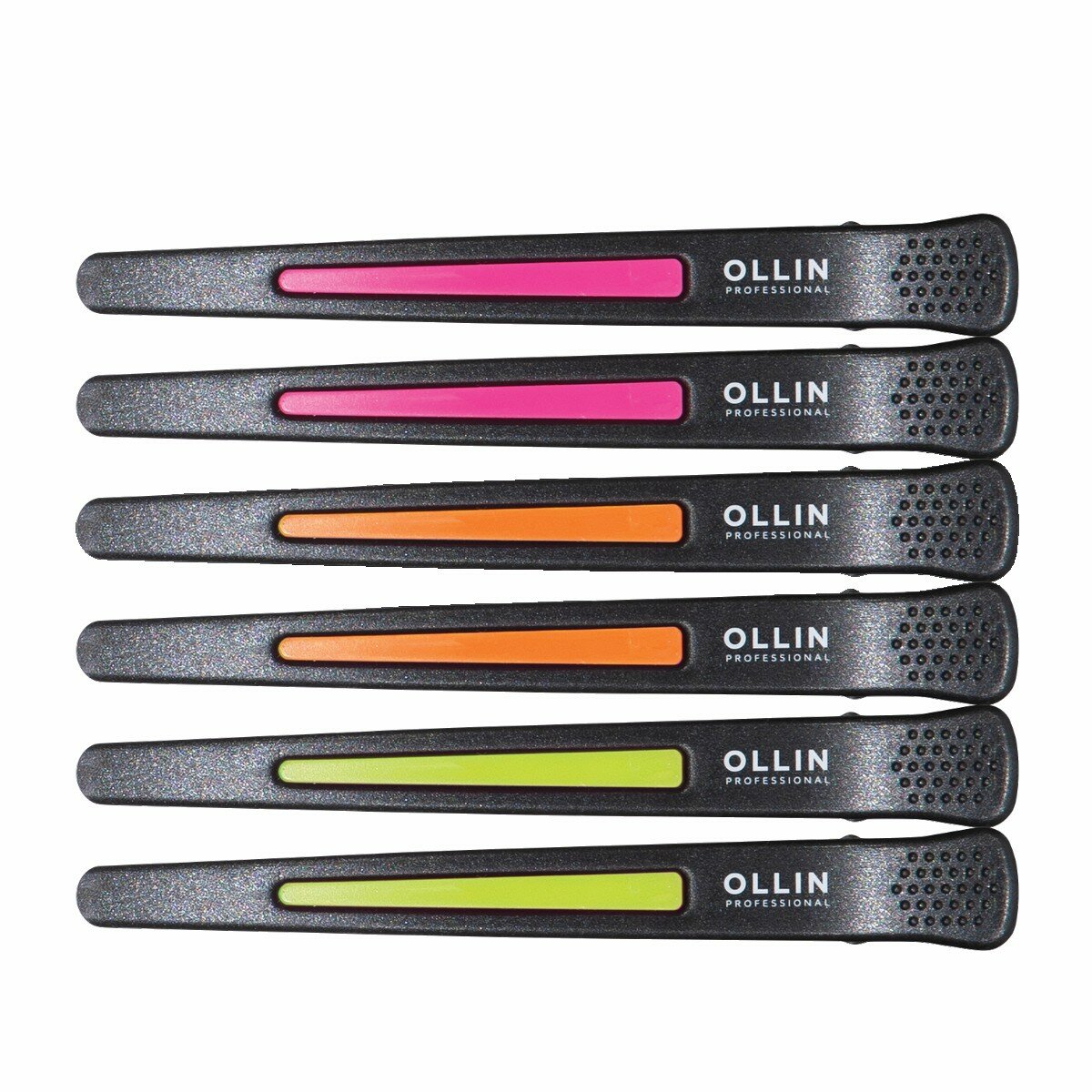 Зажим Ollin Professional Зажимы пластиковые с силиконовыми вставками, 6 шт , 6 шт