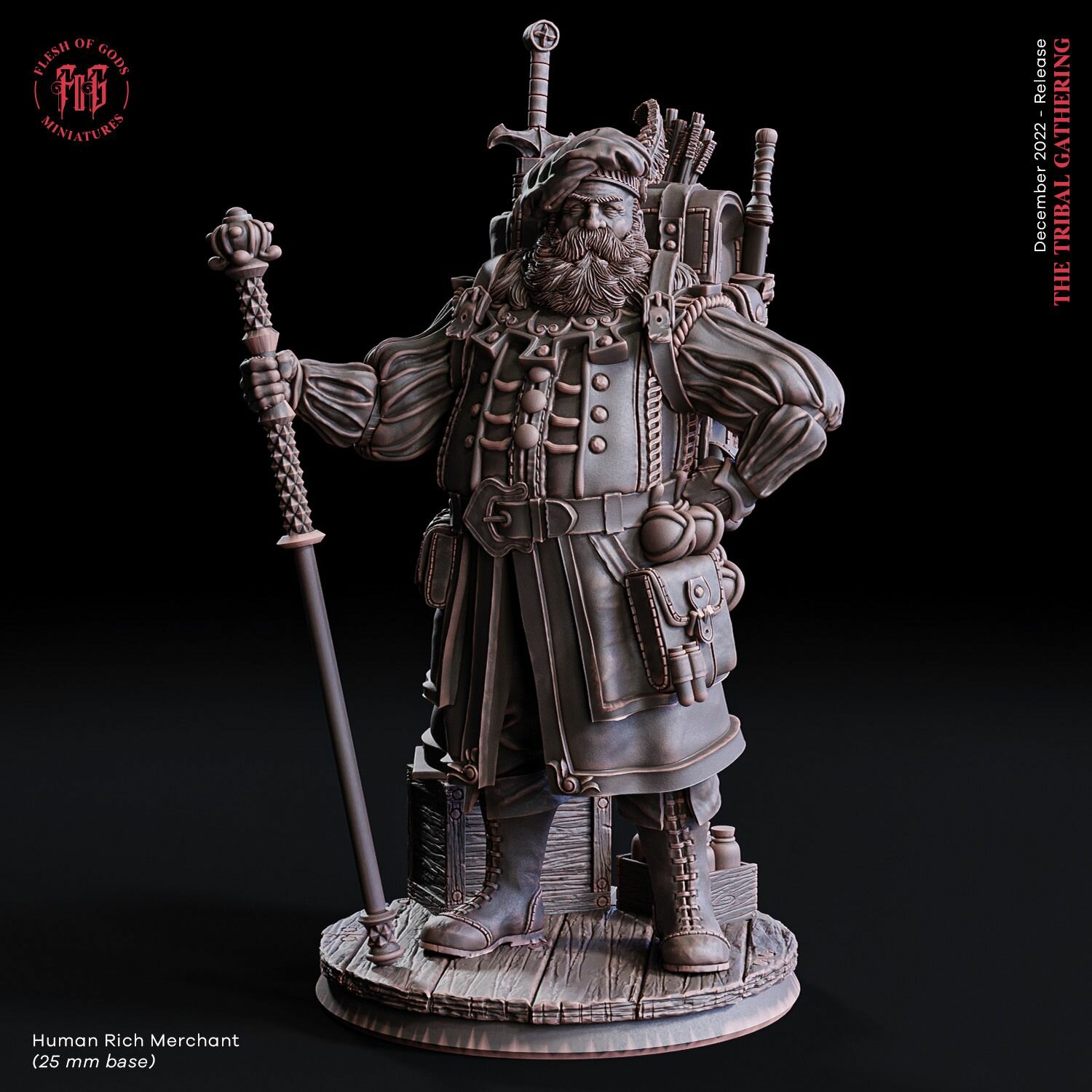 Миниатюра D&D "Богатый торговец" масштаб 32 мм (DnD, Dungeons & Dragons, ДнД, Подземелья и Драконы, Pathfinder)