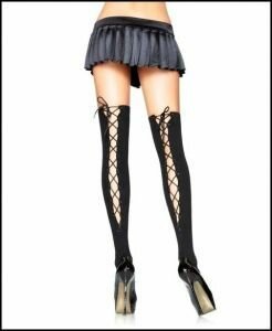 Плотные чулки со шнуровкой Leg Avenue, белый