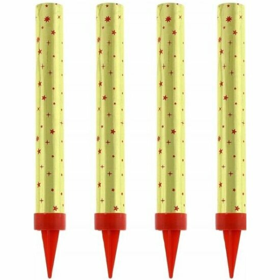 Свеча для торта Максем Фонтан, 4 шт/уп, высота свечи 12,5 см, 40 сек, MF-001