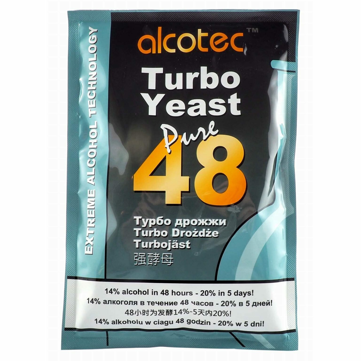 Дрожжи спиртовые ALCOTEC 48 Pure Turbo / Дрожжи Алкотек 48 Пьюр Турбо, 1 упаковка