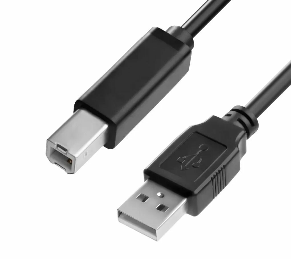 Кабель-переходник для принтера МФУ USB 2.0, AM/BM 1,5 м с ферритовыми кольцами