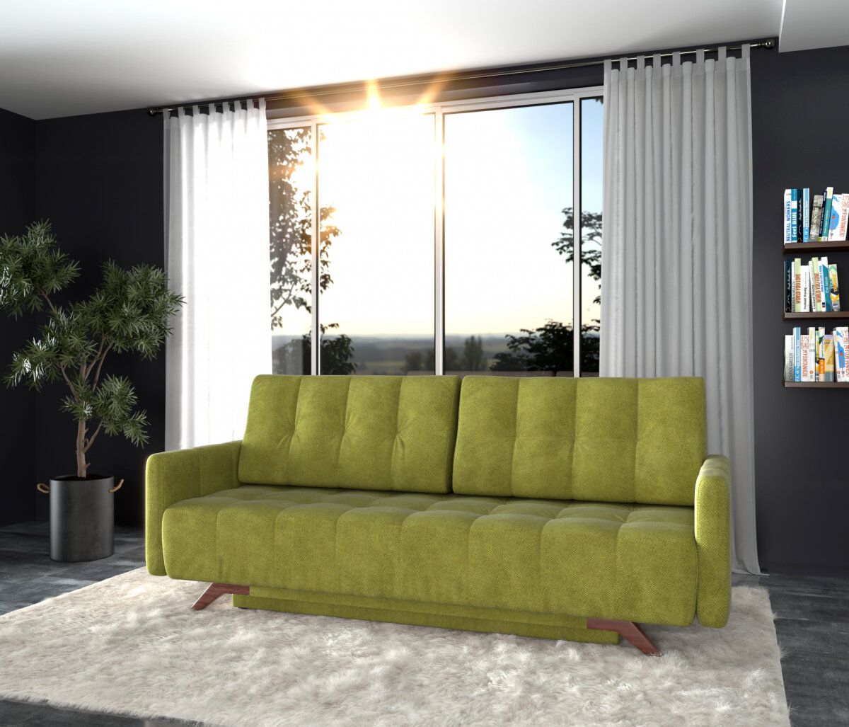 Диван прямой Бонн, Зеленый