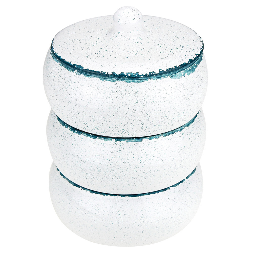 Набор для холодца Борисовская керамика керамический "Русский", 3 предмета по 0,9 л, д 16,5 см, "Варадеро", высота 23 см, с крышкой