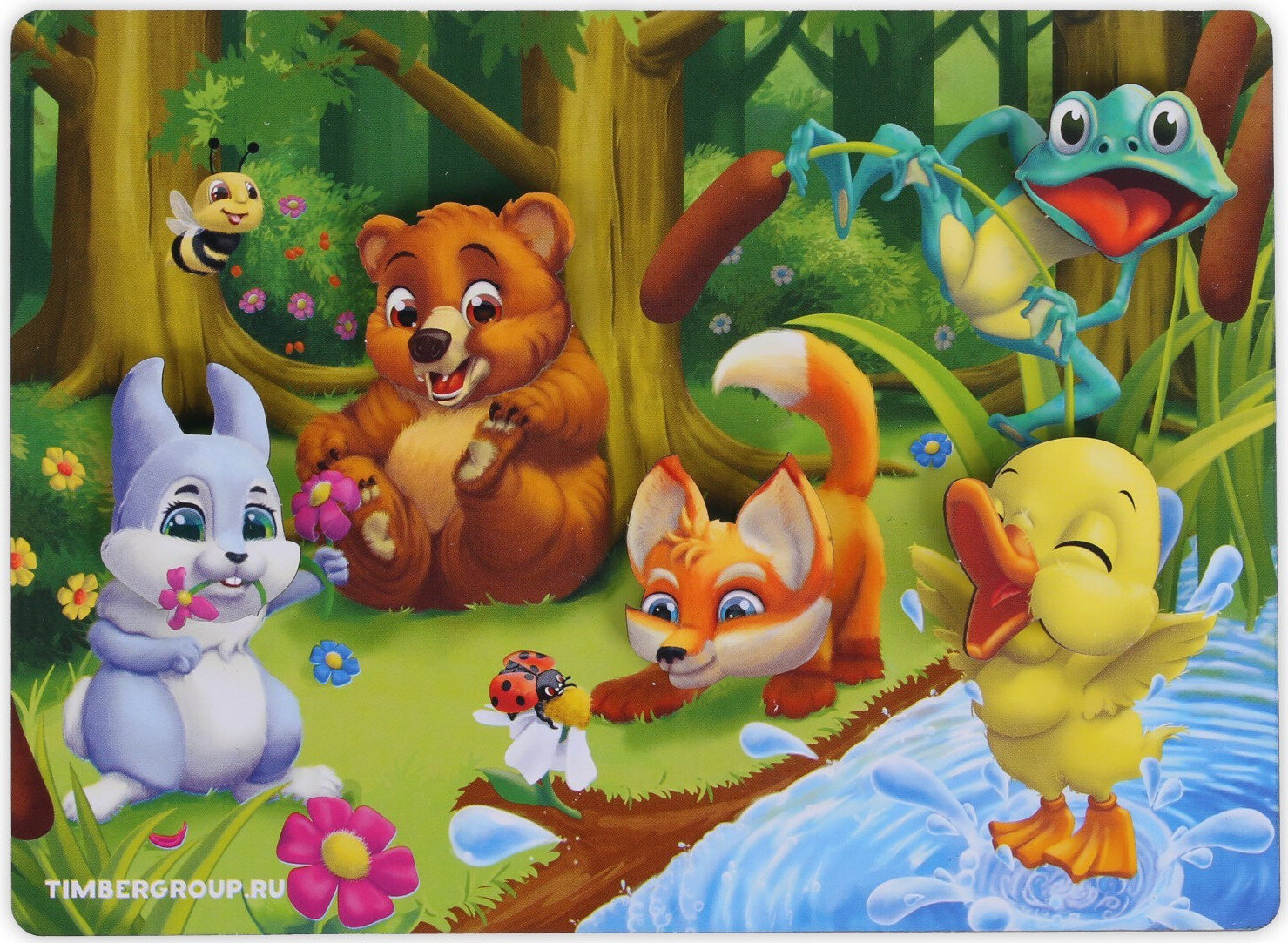 Развивающая игра "Сорвиголова: Переполох в лесу", учим животных, развиваем память, образное мышление и творческие способности, деревянная панель со съемными деталями