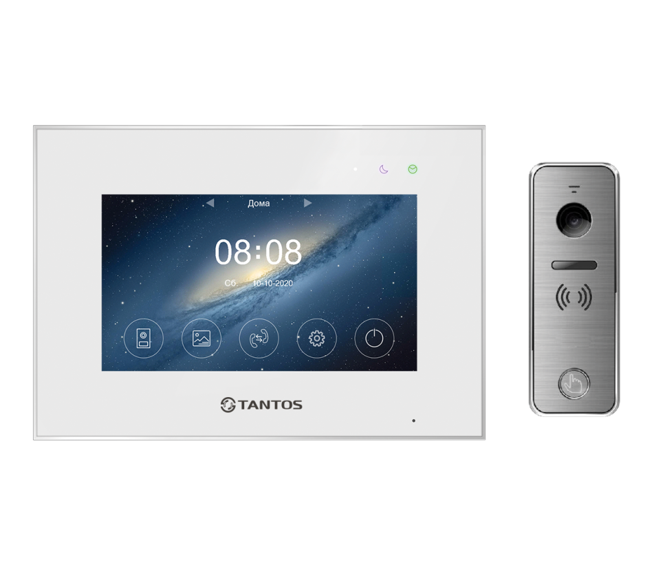 Комплект видеодомофона для дома Tantos Marilyn HD Wi-Fi IPS (white) и iPanel2 HD
