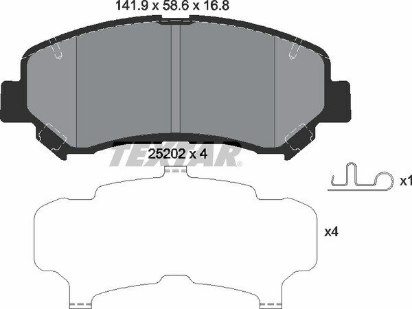 Колодки тормозные передние Nissan Suzuki Textar 2520201 с улучшенными характеристиками