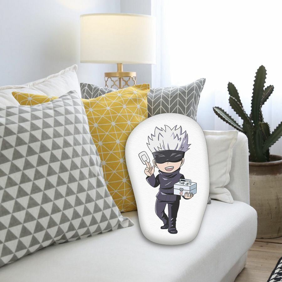 Мягкая фигурная подушка Чиби Магическая битва - Сатору Годжо BCH0943 40см