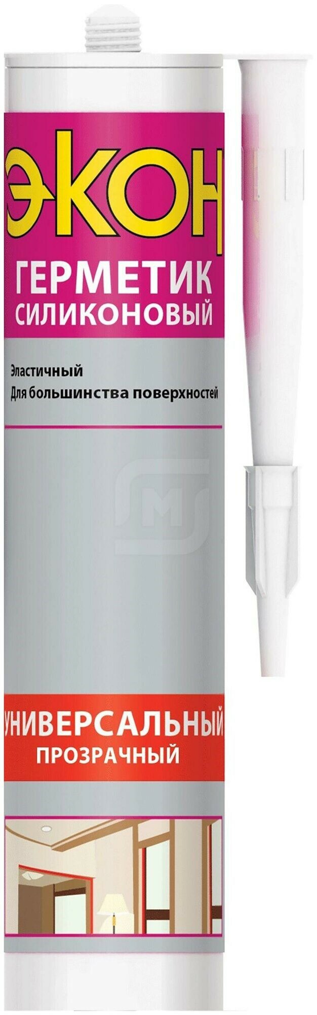 Герметик силиконовый Экон универсальный, 280 мл, прозрачный, 1шт