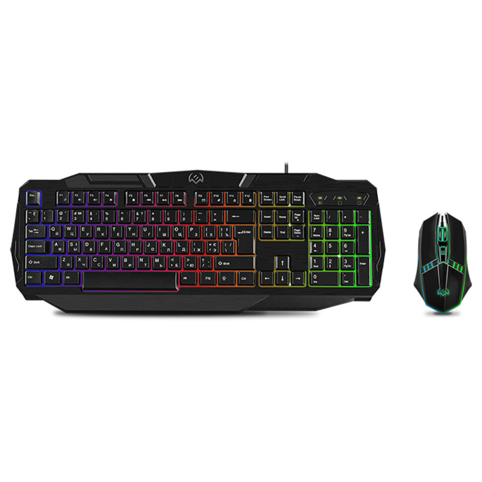 Комплект клавиатура + мышь Sven GS-9100, USB, подсветка, черный, 353263